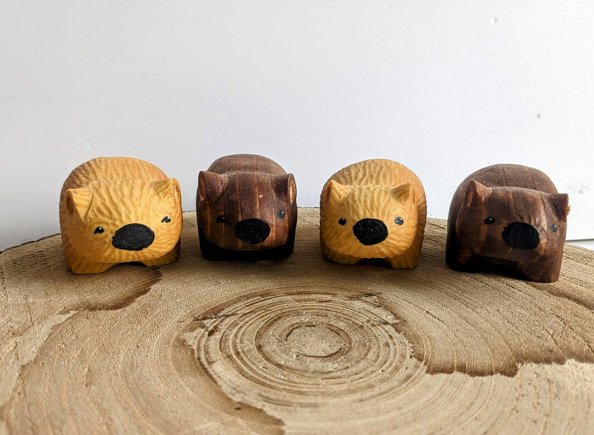 Mini Huon Pine Wombats - The Edge of Nature – The Spotted Quoll