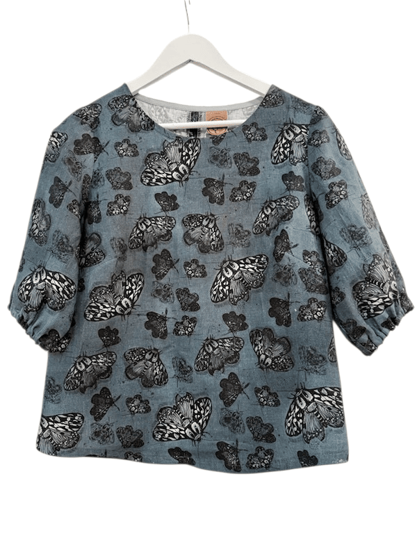 Lady Jane Organic 100% Linen Blouse - Slate Moth – The Spotted Quoll